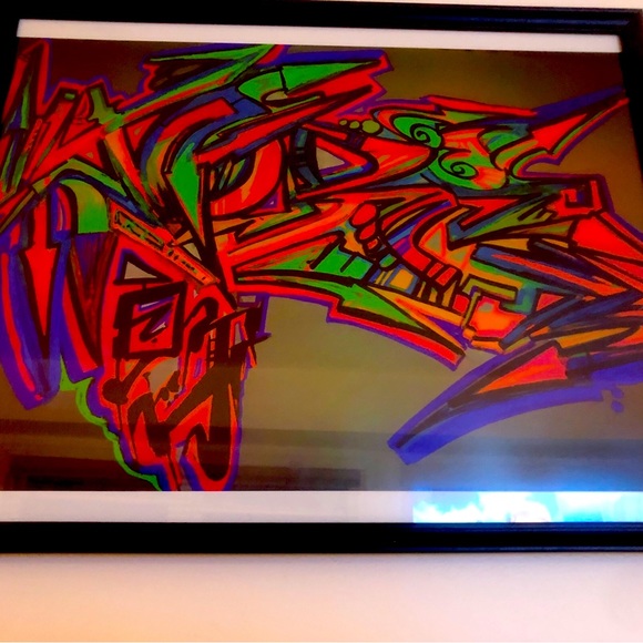 Art | Graffiti Art Framed Painting Original | Poshmark